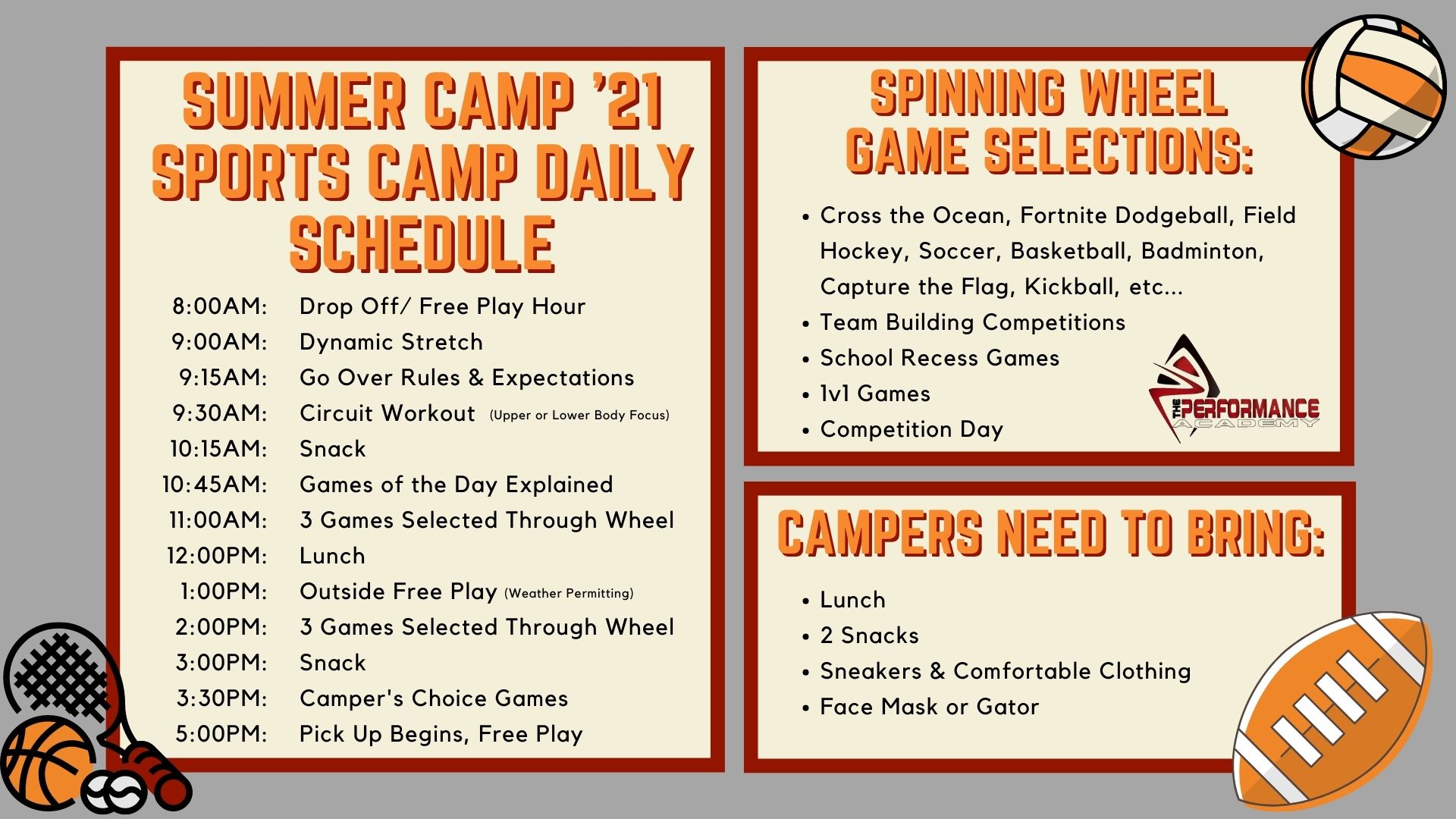 Daily Schedule (1) – The Performance Academy