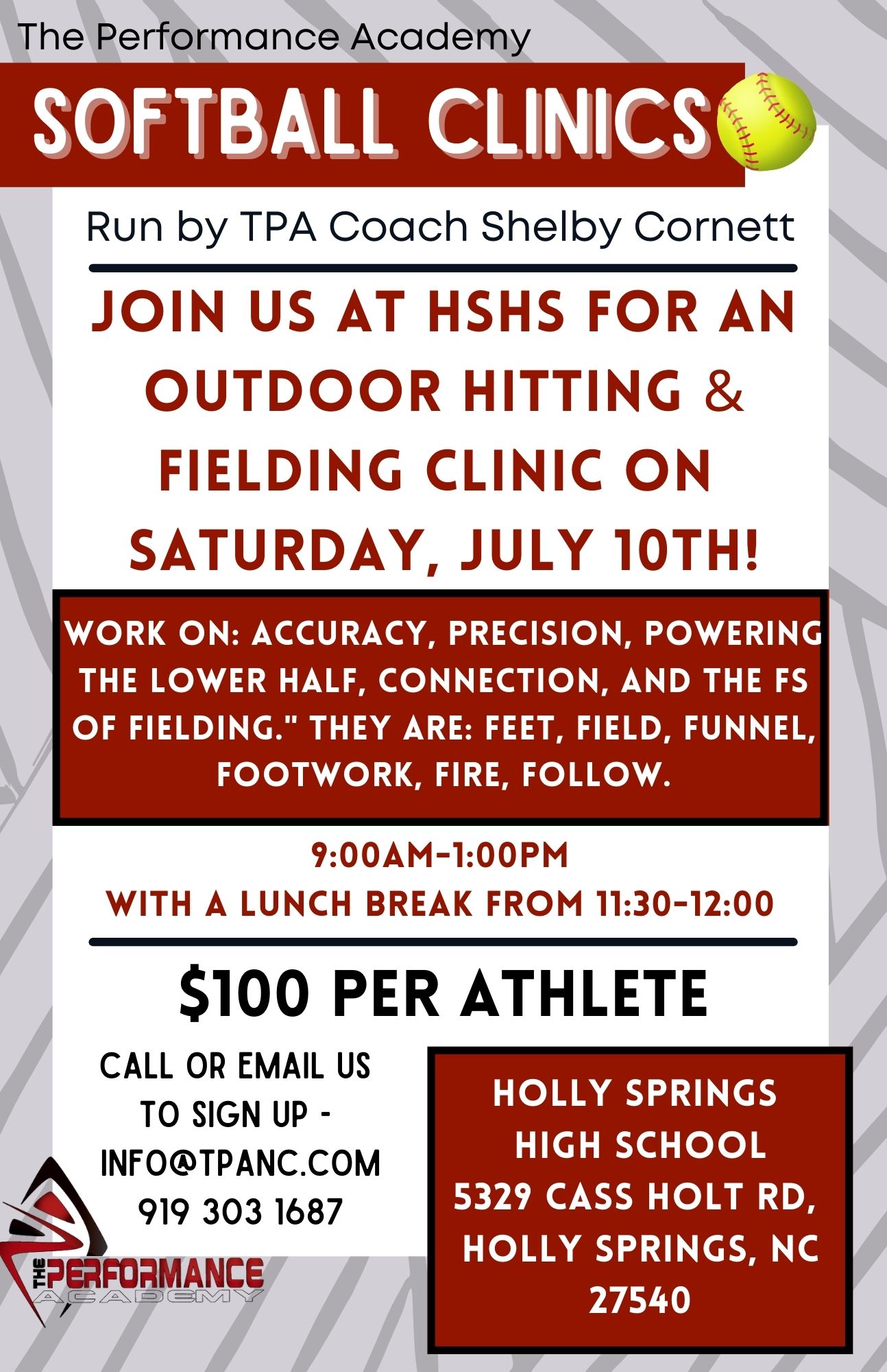 Softball Outdoor Clinic – The Performance Academy
