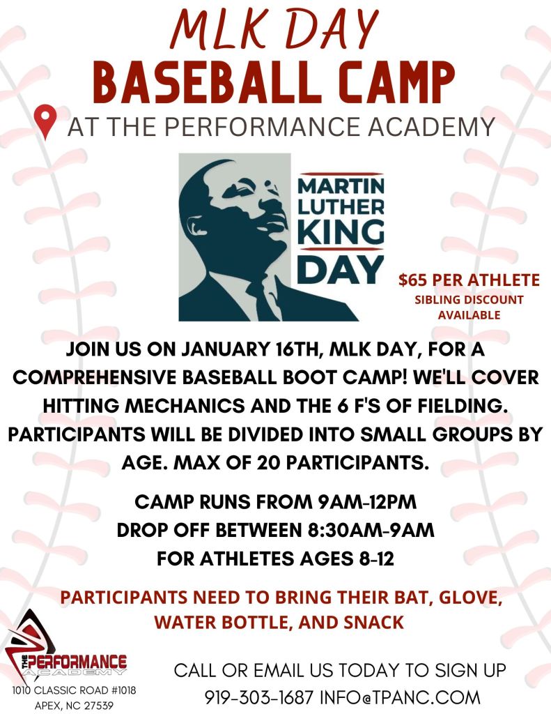 Mlk Day Baseball Boot Camp The Performance Academy